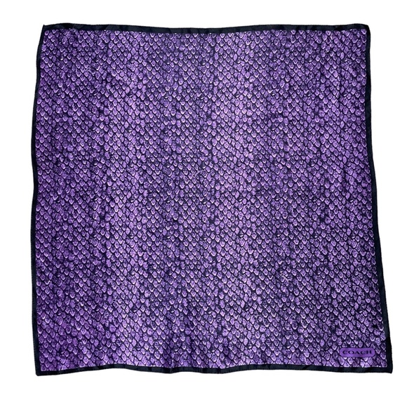 Coach | Accessories | Coach Silk Scarf Purple Snake Print 26 Square ...